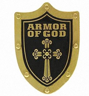 Armor of God Shield Pin Gold with Cross